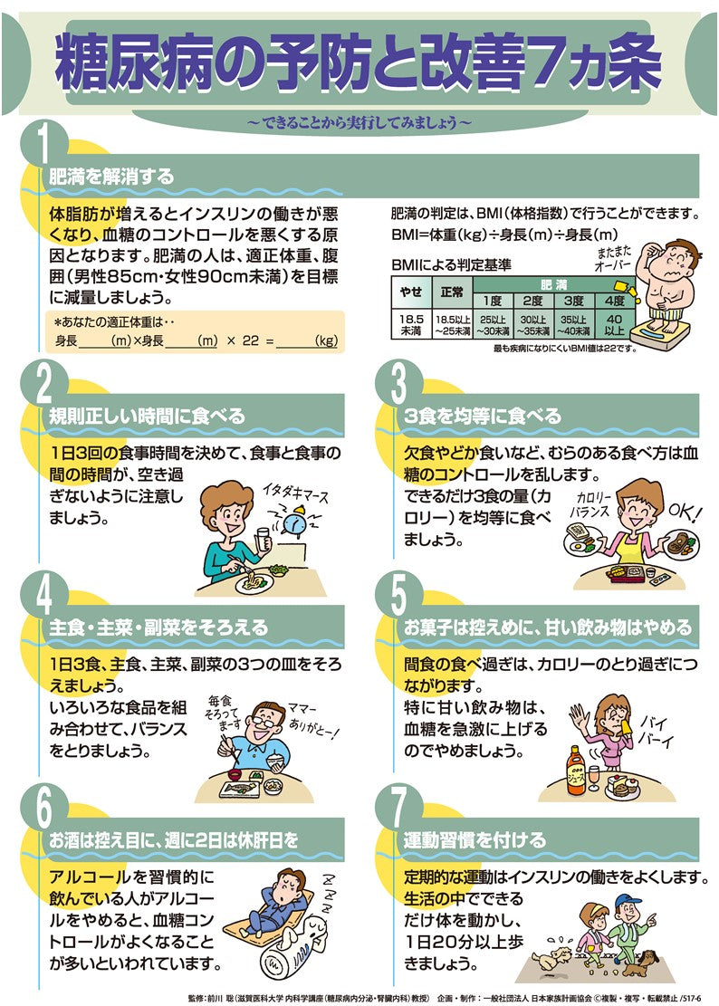 糖尿病の予防と改善7ヵ条 – JFPA®オンラインショップ