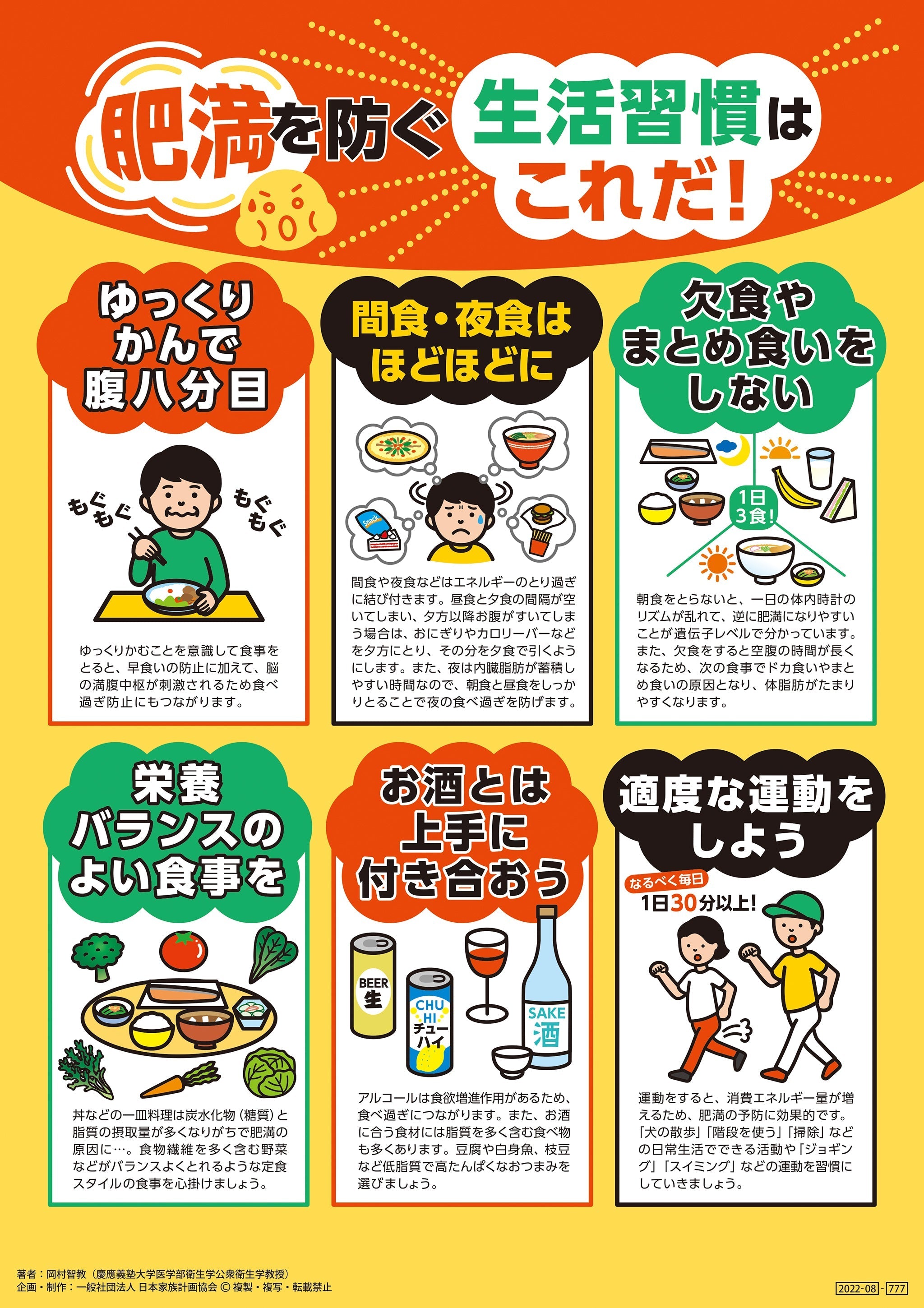 肥満を防ぐ生活習慣はこれだ！ 文字多めver – JFPA®オンラインショップ