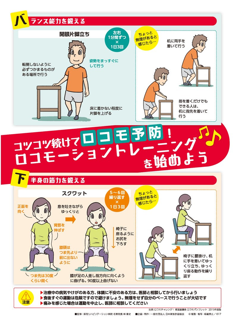 コツコツ続けてロコモ予防！ロコモーショントレーニングを始めよう – JFPA®オンラインショップ