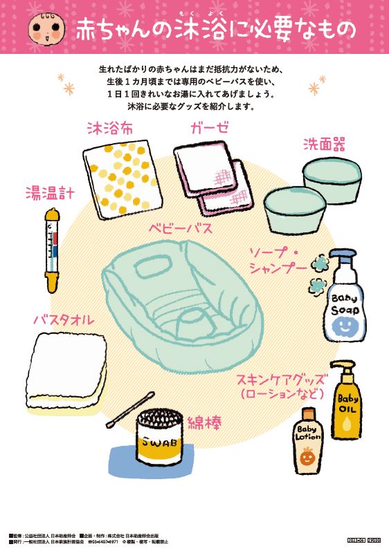 赤ちゃんの沐浴に必要なもの 文字少なめver – JFPA®オンラインショップ