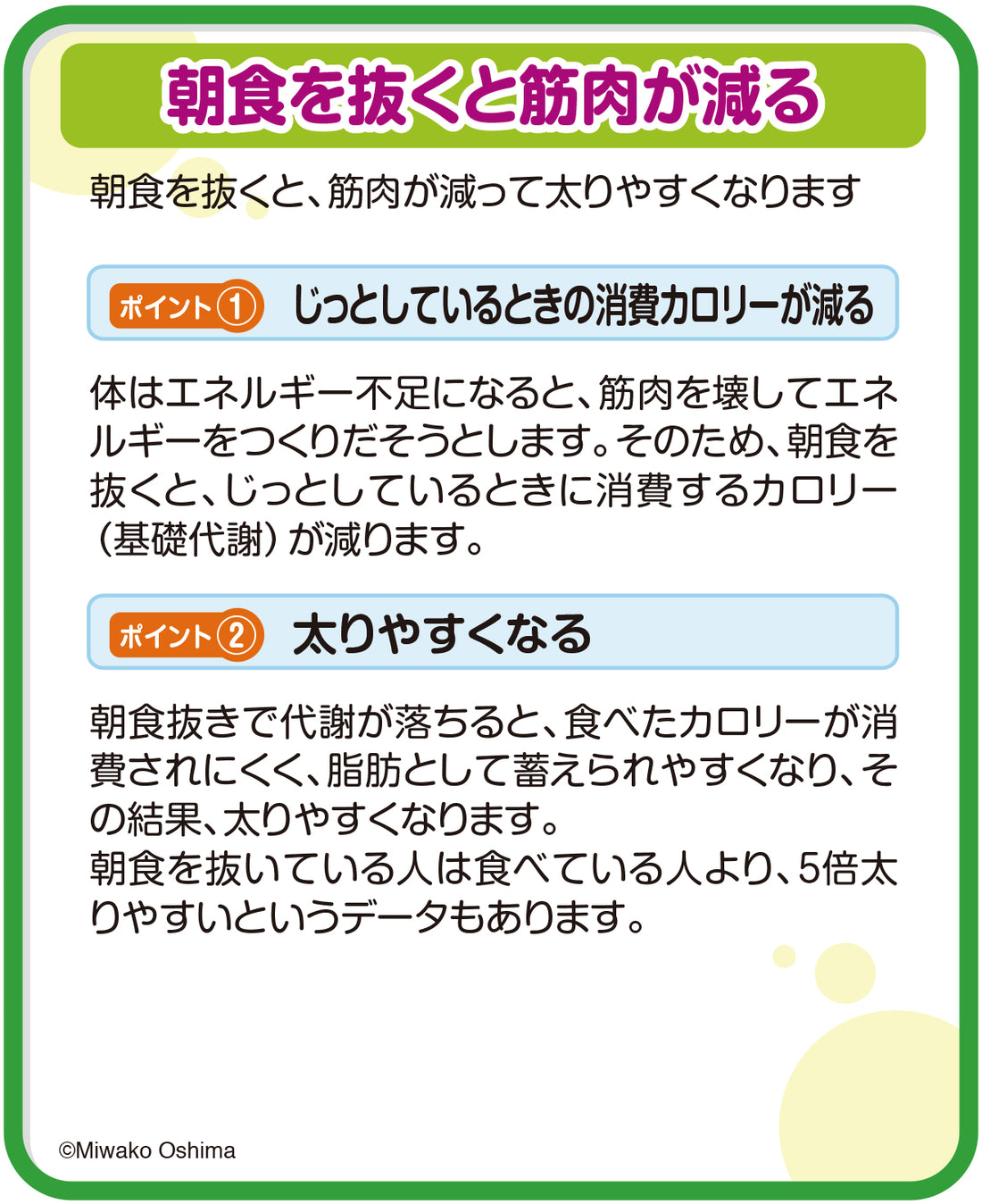C-40 朝食を抜くと筋肉が減る（Q-40に対応） – JFPA®オンラインショップ