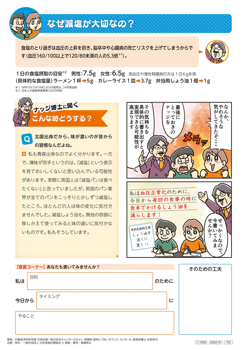 教えて！ナッジ博士 減塩大作戦 – JFPA®オンラインショップ